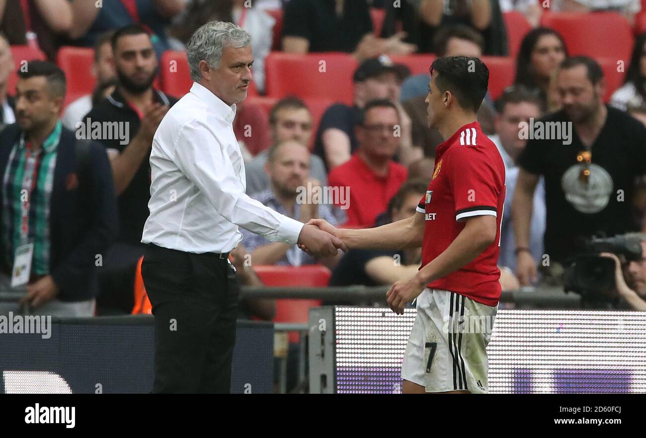 Manchester united manager jose mourinho shake hands hi-res stock ...