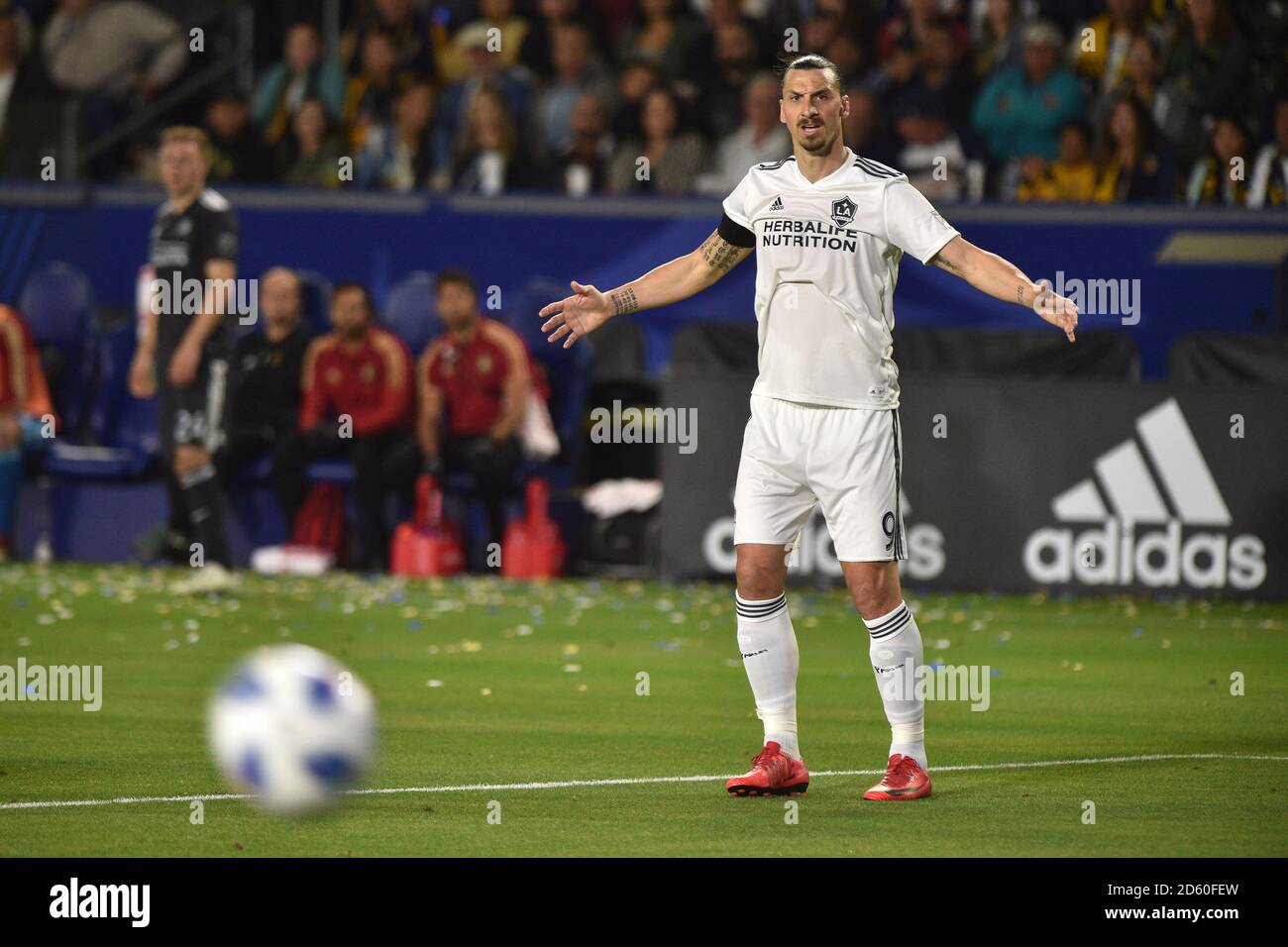 Zlatan Ibrahimovic in action during MLS game Atlanta United FC v LA ...