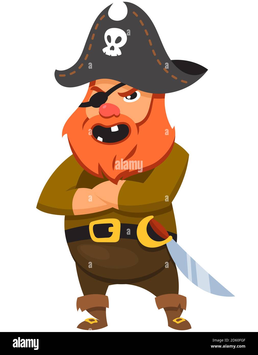 Pirate in cartoon style. Serious male character Stock Vector Image ...