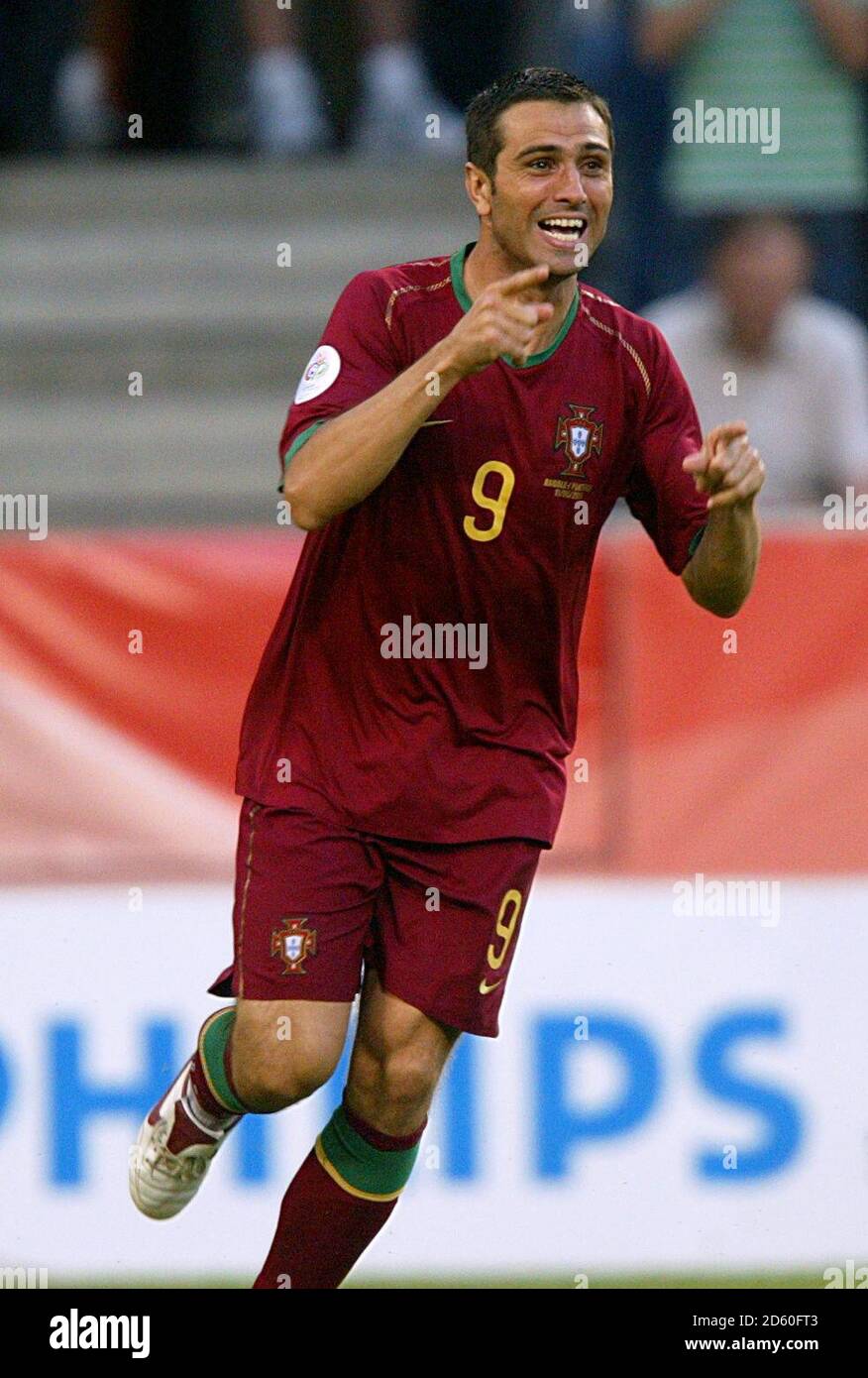 Portugal's Pauleta celebrates his goal Stock Photo - Alamy