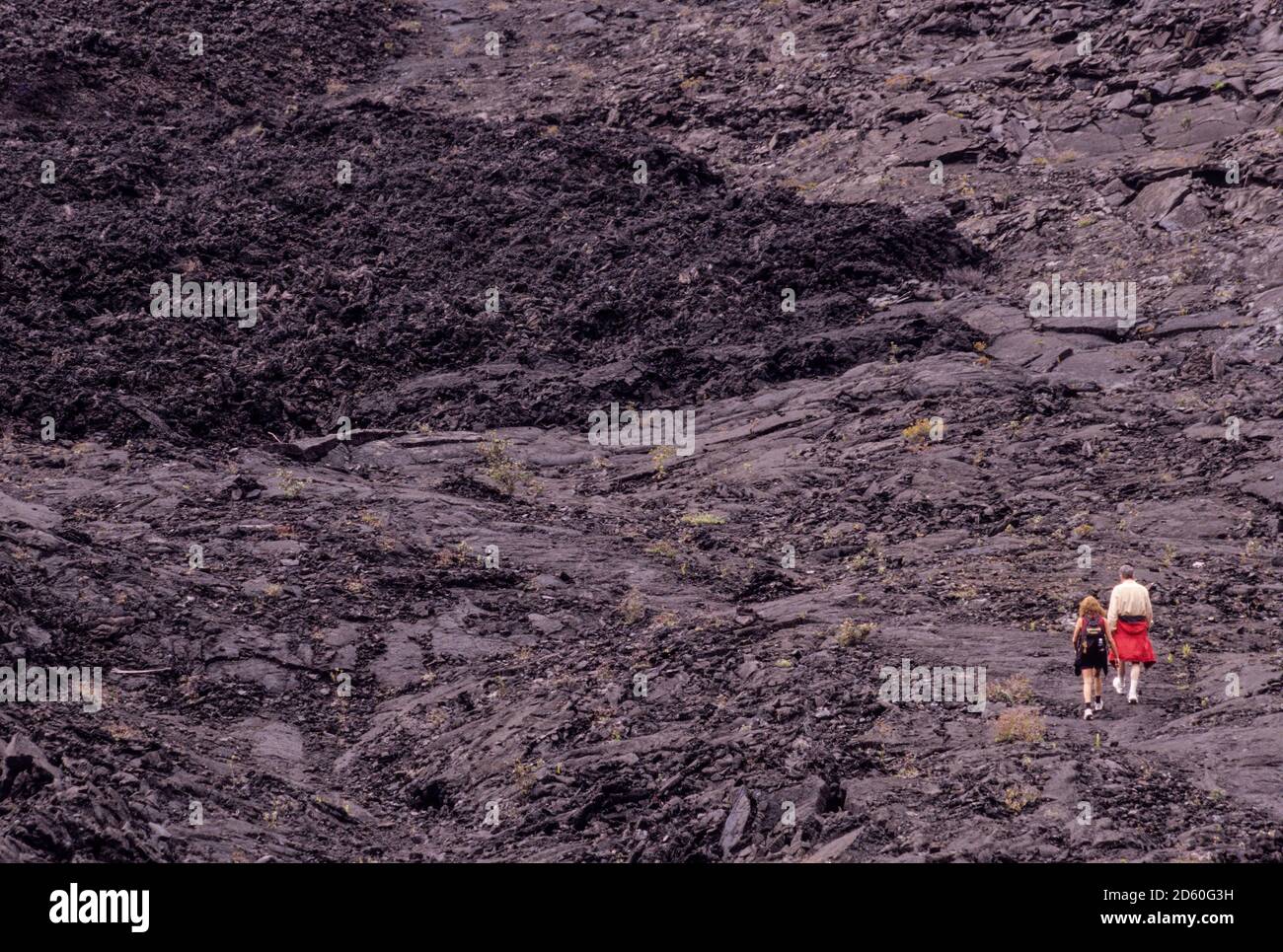 Hawaii Volcanoes National Park. Couple Hiking on Kilauea Iki Trail in ...