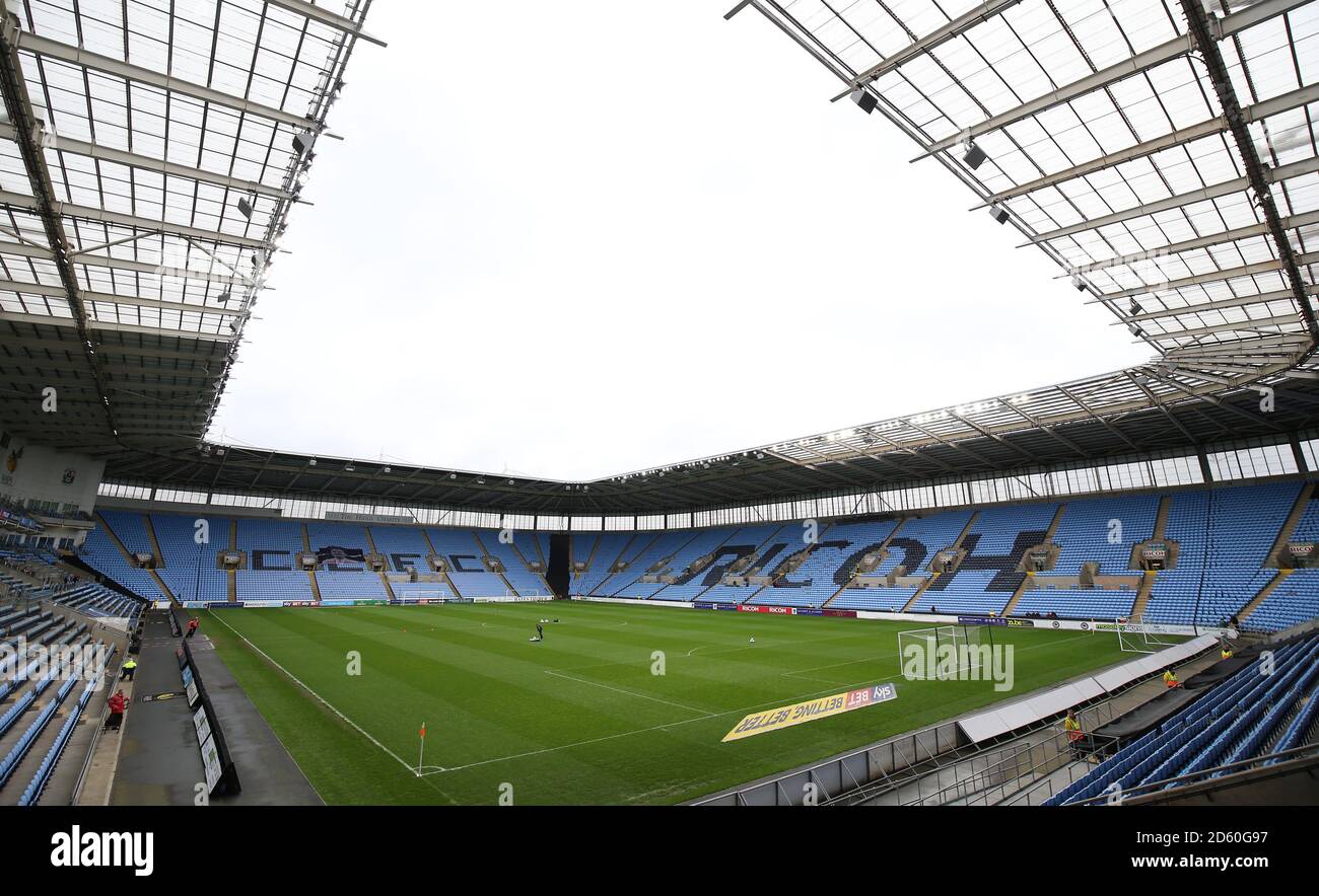A general view inside Ricoh Arena before the game between Coventry City ...