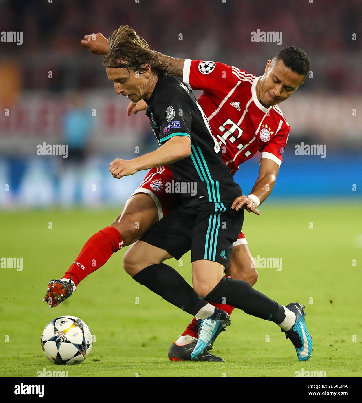 Real Madrid's Luka Modric (left) and Bayern Munich's Alcantara Thiago ...