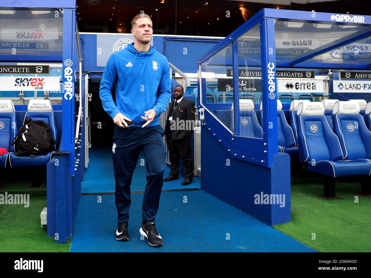 Birmingham City's Michael Morrison checks out the pitch before the game ...