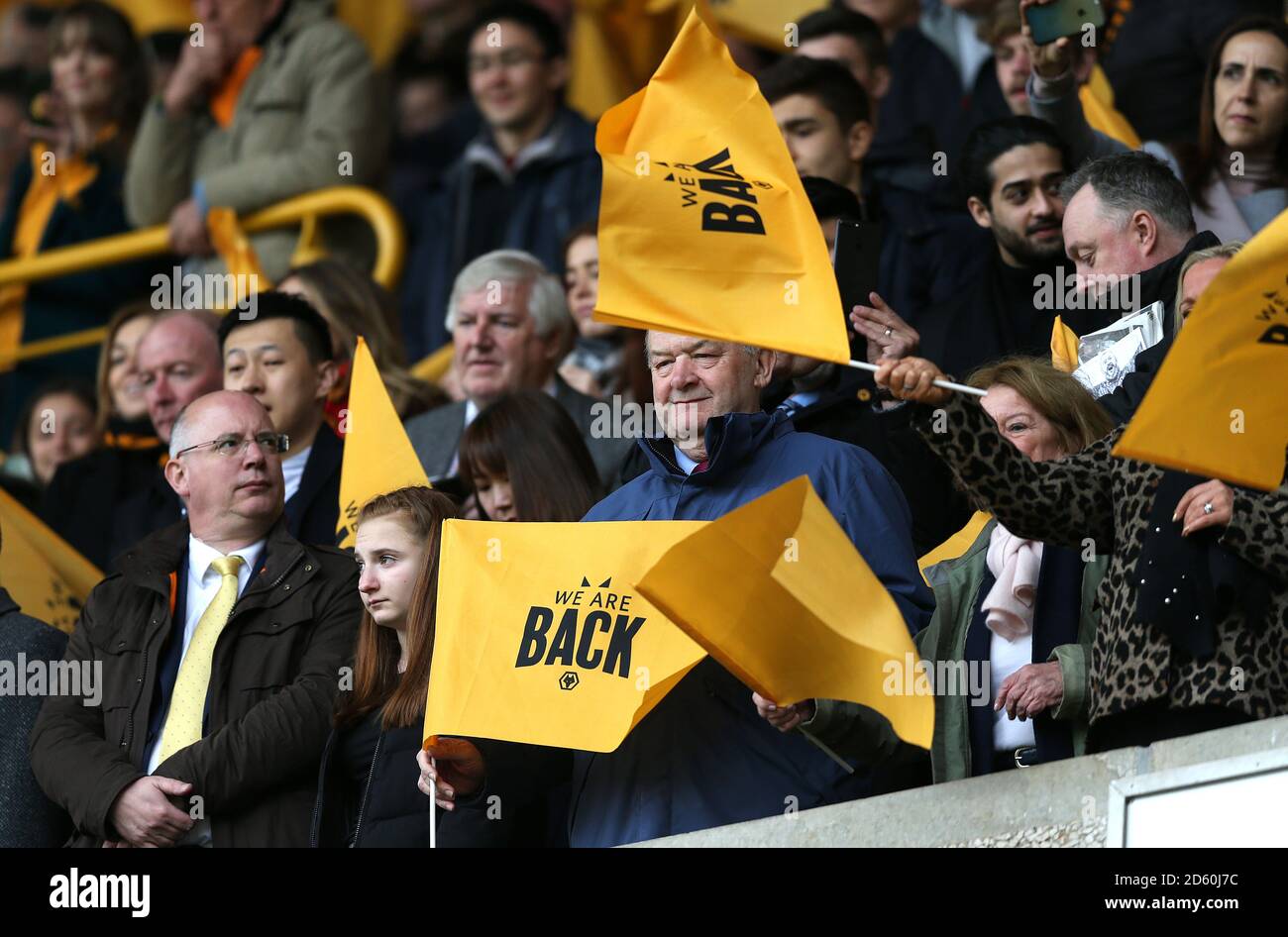 Wolverhampton Wanderers' fans in the stands show their support Stock ...