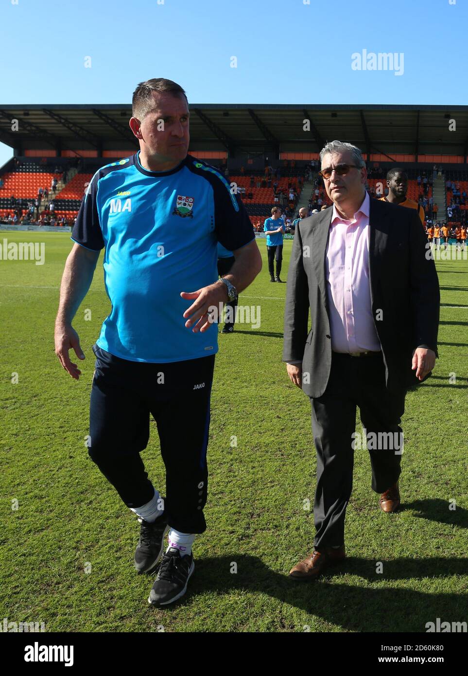 Barnet's manager Martin Allen and Barnet's chairman Tony Kleanthous on ...