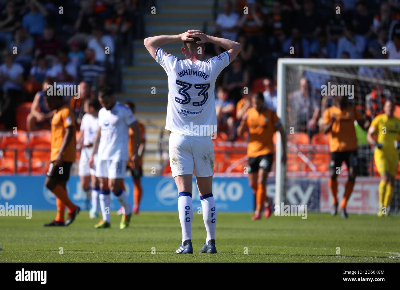 Chesterfield's Alex Whitmore looks defeated at the Barnet vs ...