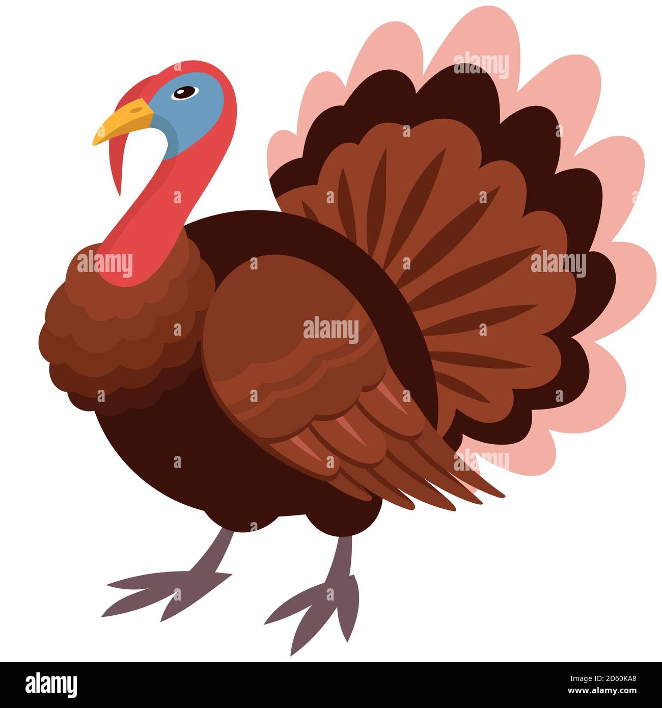 Gobbler side view. Farm animal in cartoon style Stock Vector Image ...