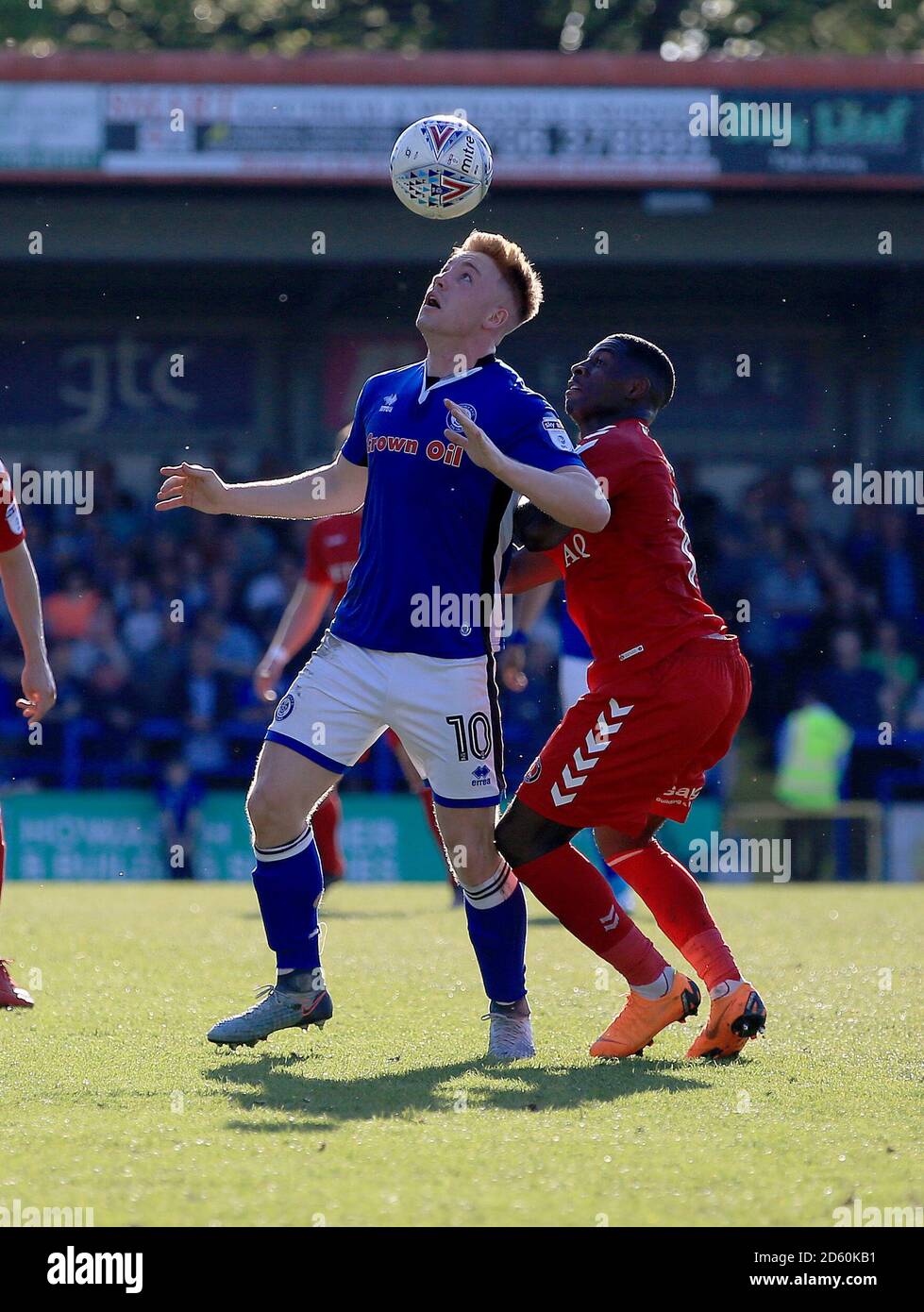 Rochdale's Callum Camps (Left) and Charlton Athletic's Sullay Kaikai ...