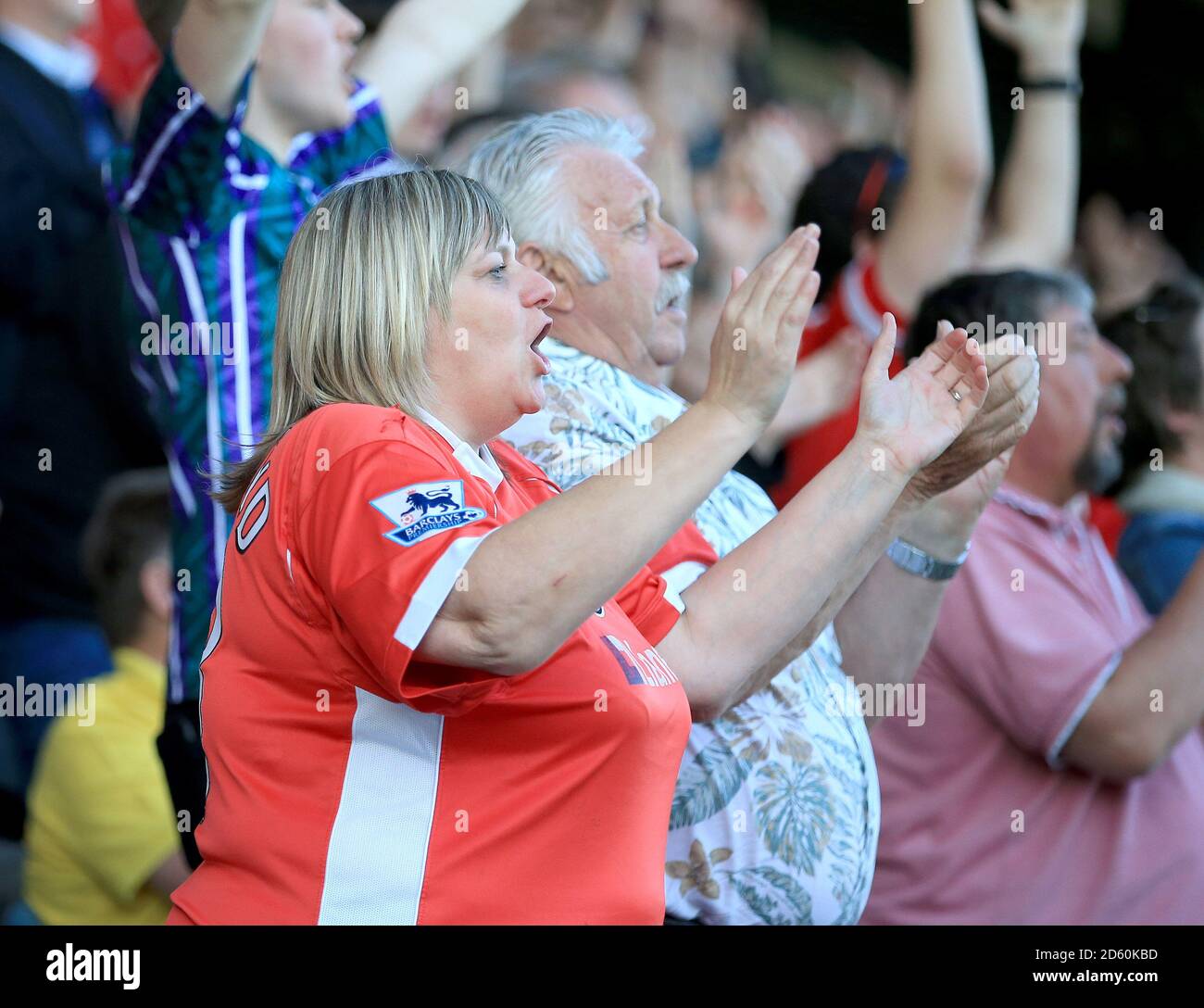 Charlton Athletic fans celebrate after the final whistle Stock Photo ...