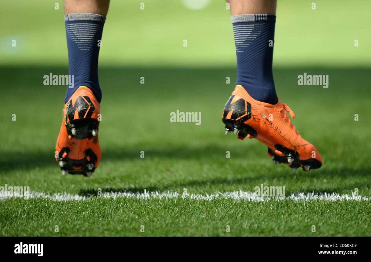 Football boots detail Stock Photo - Alamy