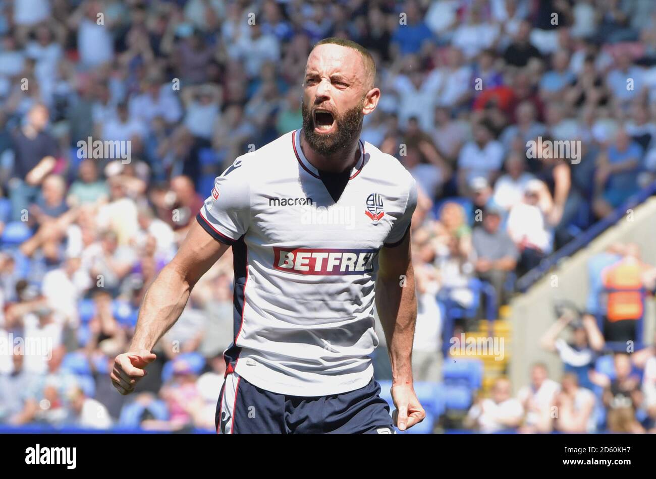 Bolton Wanderers' Aaron Wilbraham reacts as his header on goal goes ...