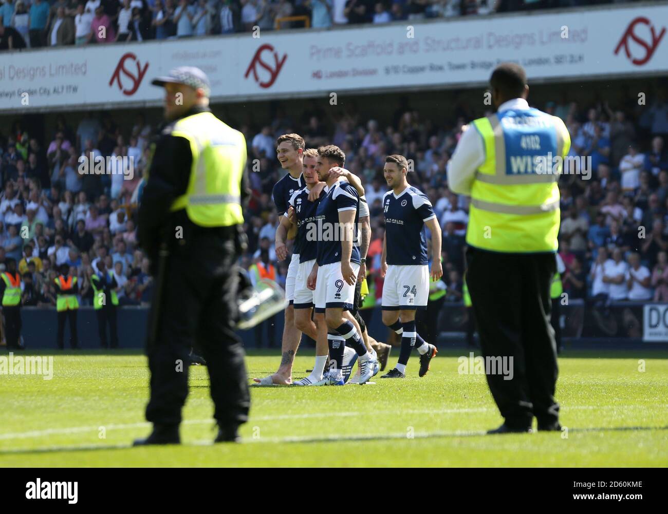 Millwall's Lee Gregory on a lap of appreciation with stewards and riot ...
