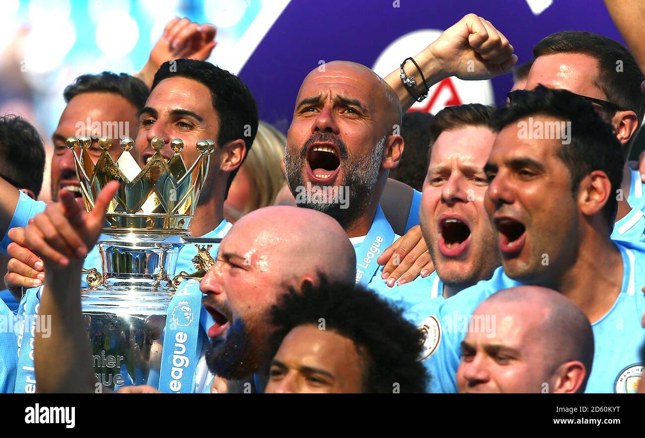 Pep guardiola premier league trophy hi-res stock photography and images ...