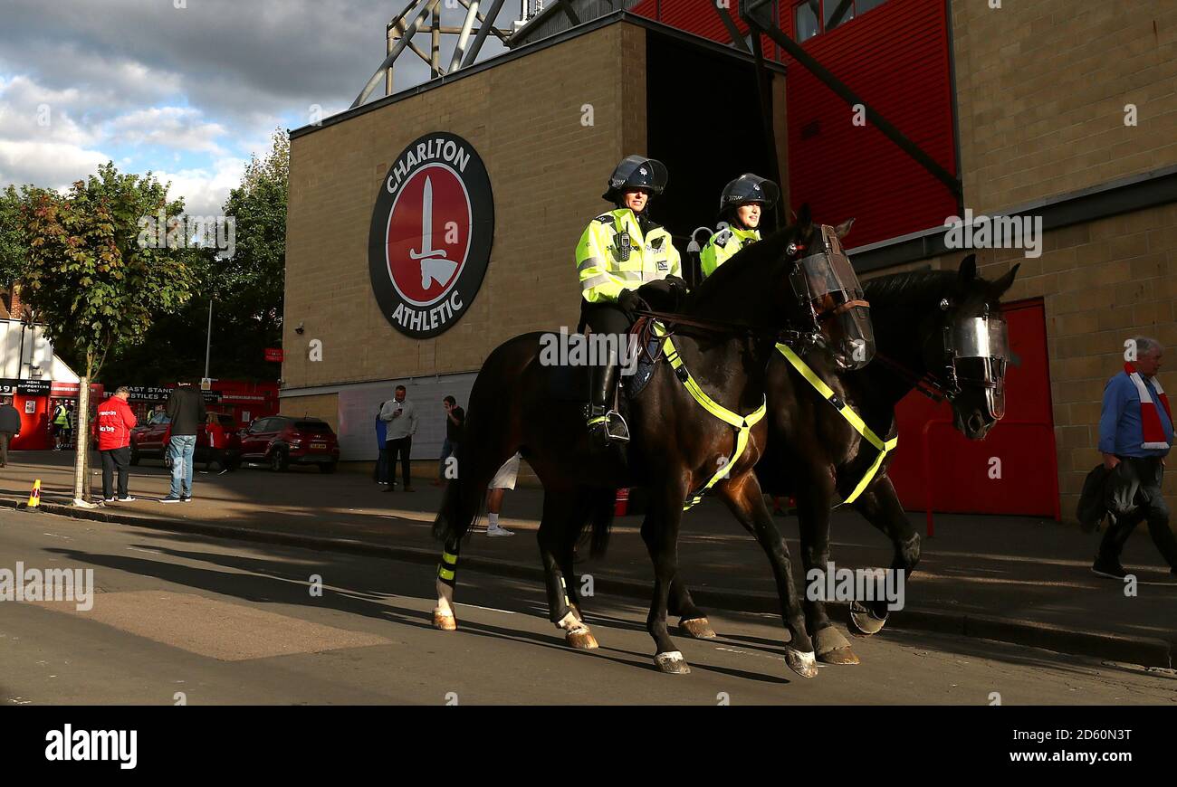Police outside the ground Stock Photo - Alamy