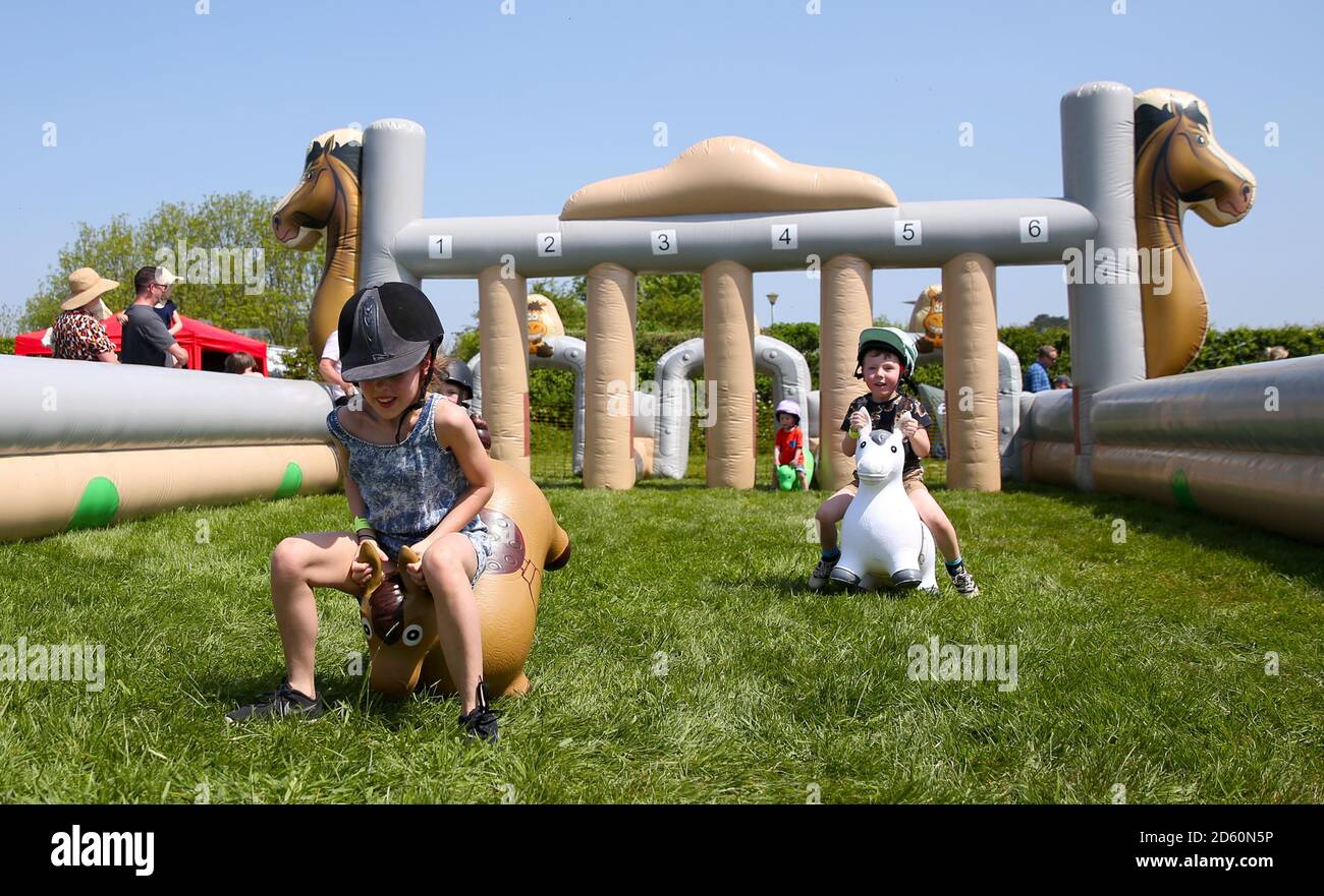 Children enjoy horse hoppers during Kids Carnival Day at warwick Races ...