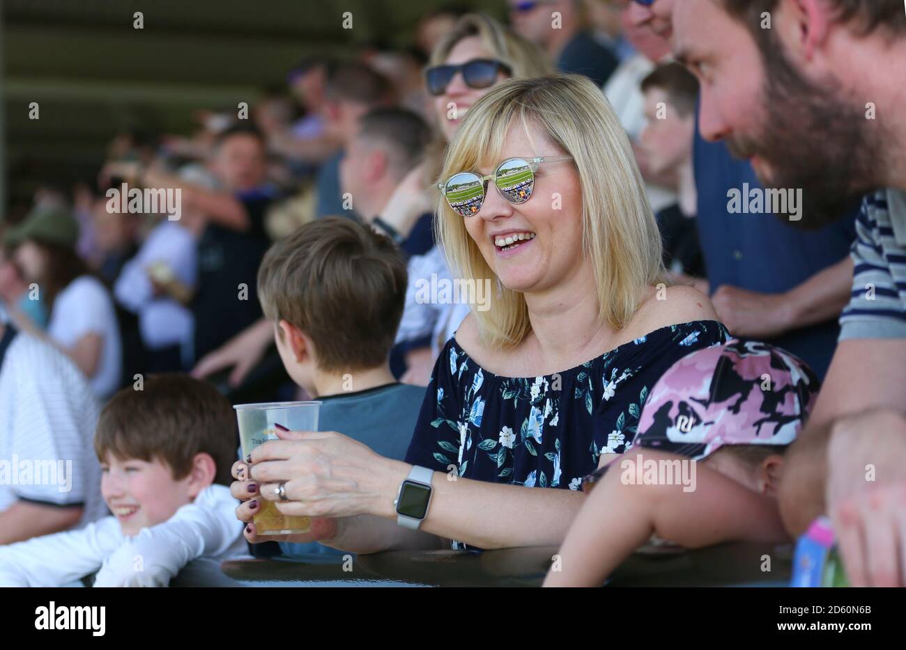 Racegoers during Kids Carnival Day at warwick Races Stock Photo - Alamy