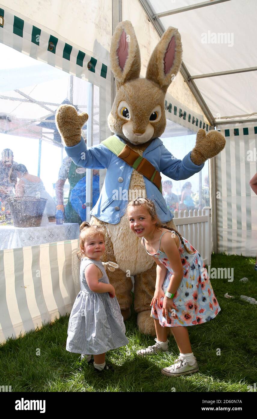 Racegoers meet Peter Rabbit during Kid's Carnival Day at Warwick Races ...