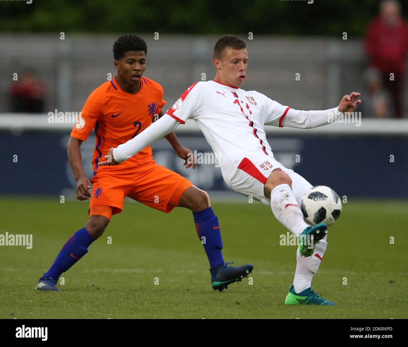 Netherland's Shurandy Sambo (left) and Serbia's Njegos Kupusovic battle ...