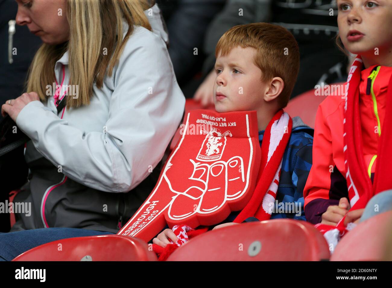 A Middlesbrough fan looks on from the stands Stock Photo - Alamy