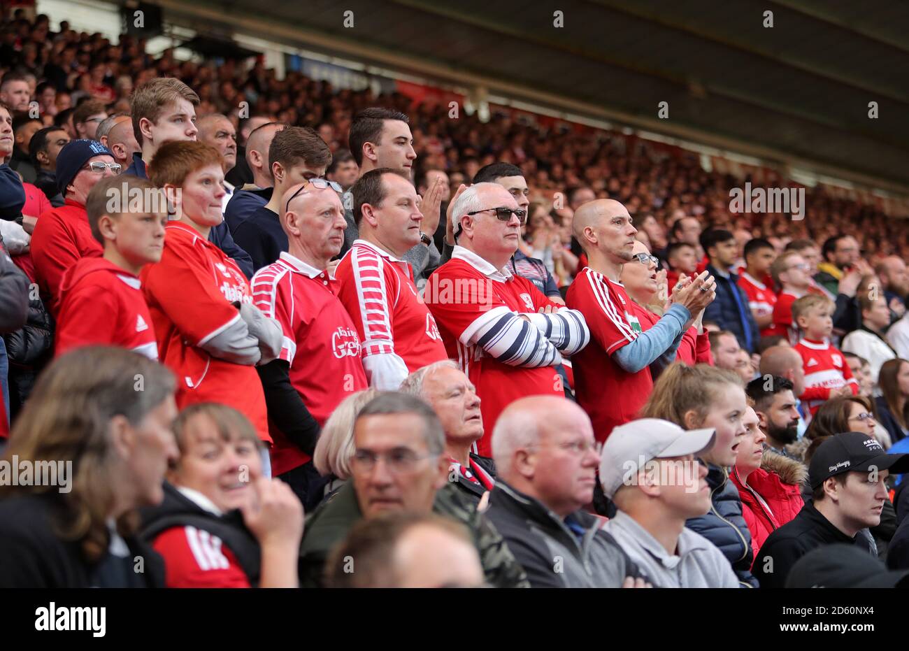 Middlesbrough fans look on from the stands Stock Photo - Alamy