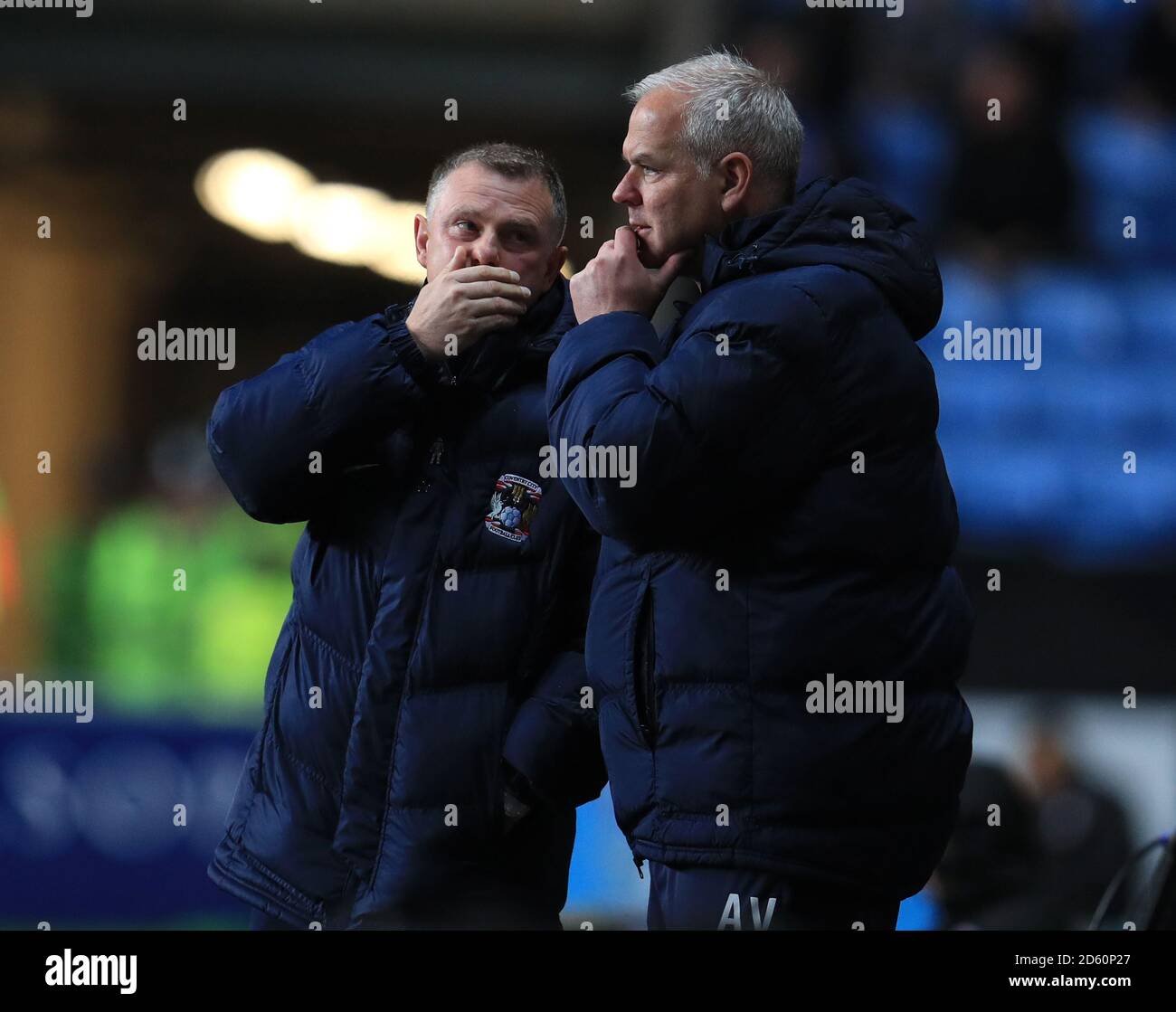 Coventry City's manager Mark Robins and assistant Adi Viveash Stock ...