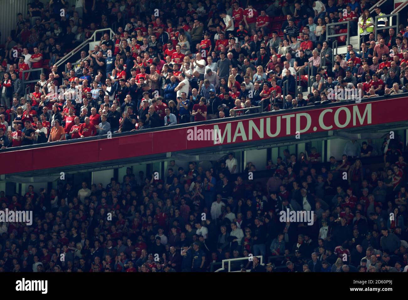 Manchester United's fans in the stands during the match at Old Trafford ...