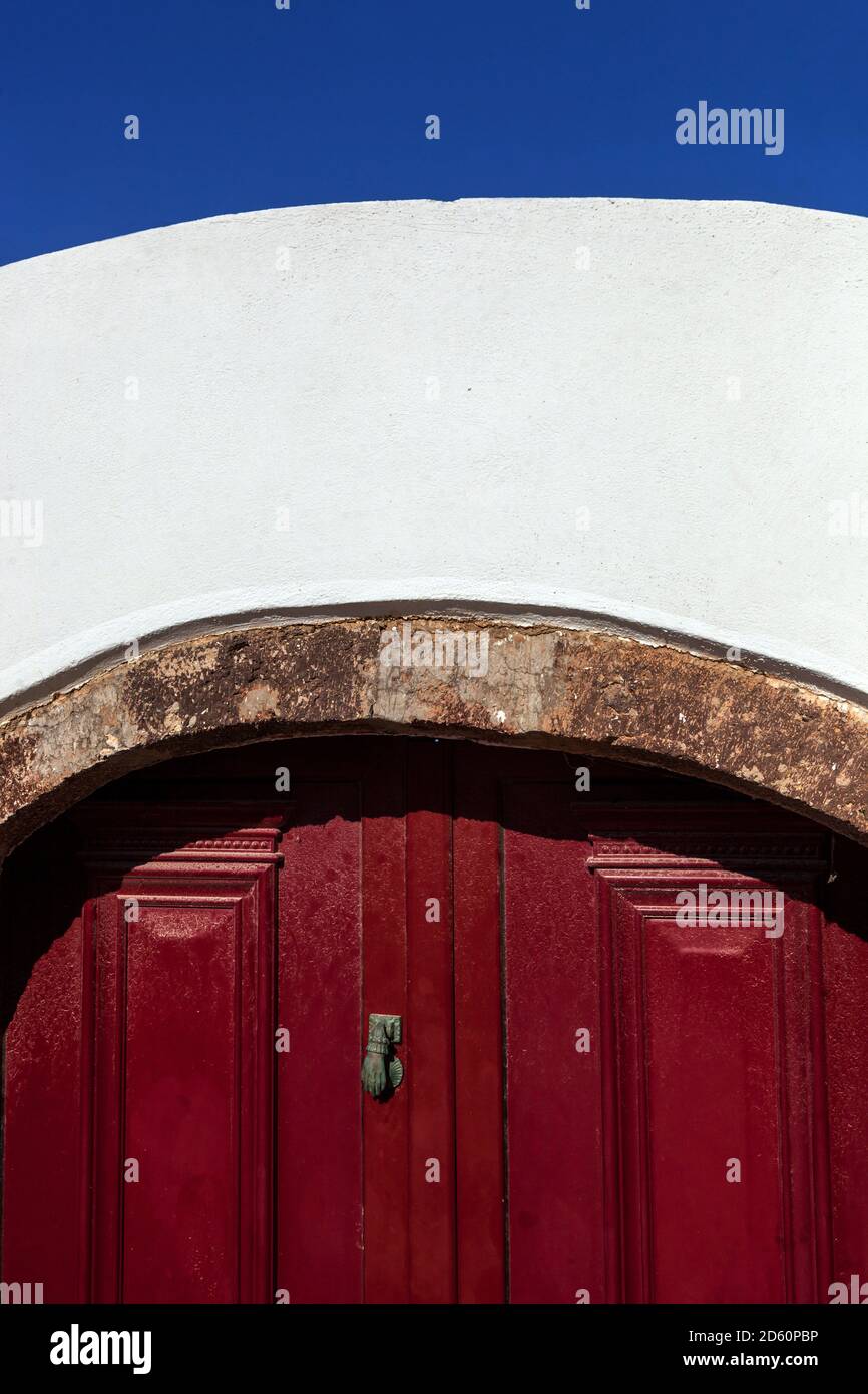 Santorini door arch and small door knocker detail Oia Greek Island ...