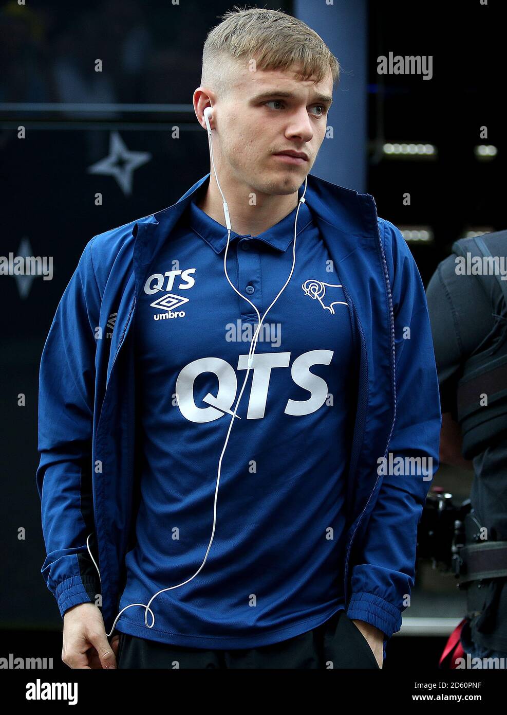 Derby County's Luke Thomas arriving before the game Stock Photo - Alamy