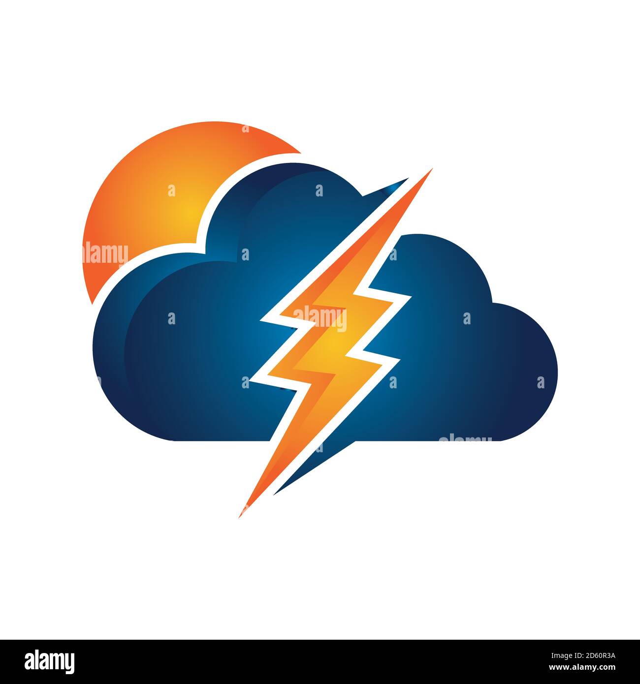cloud flash thunderstorm weather symbol lightning cloudy logo vector ...