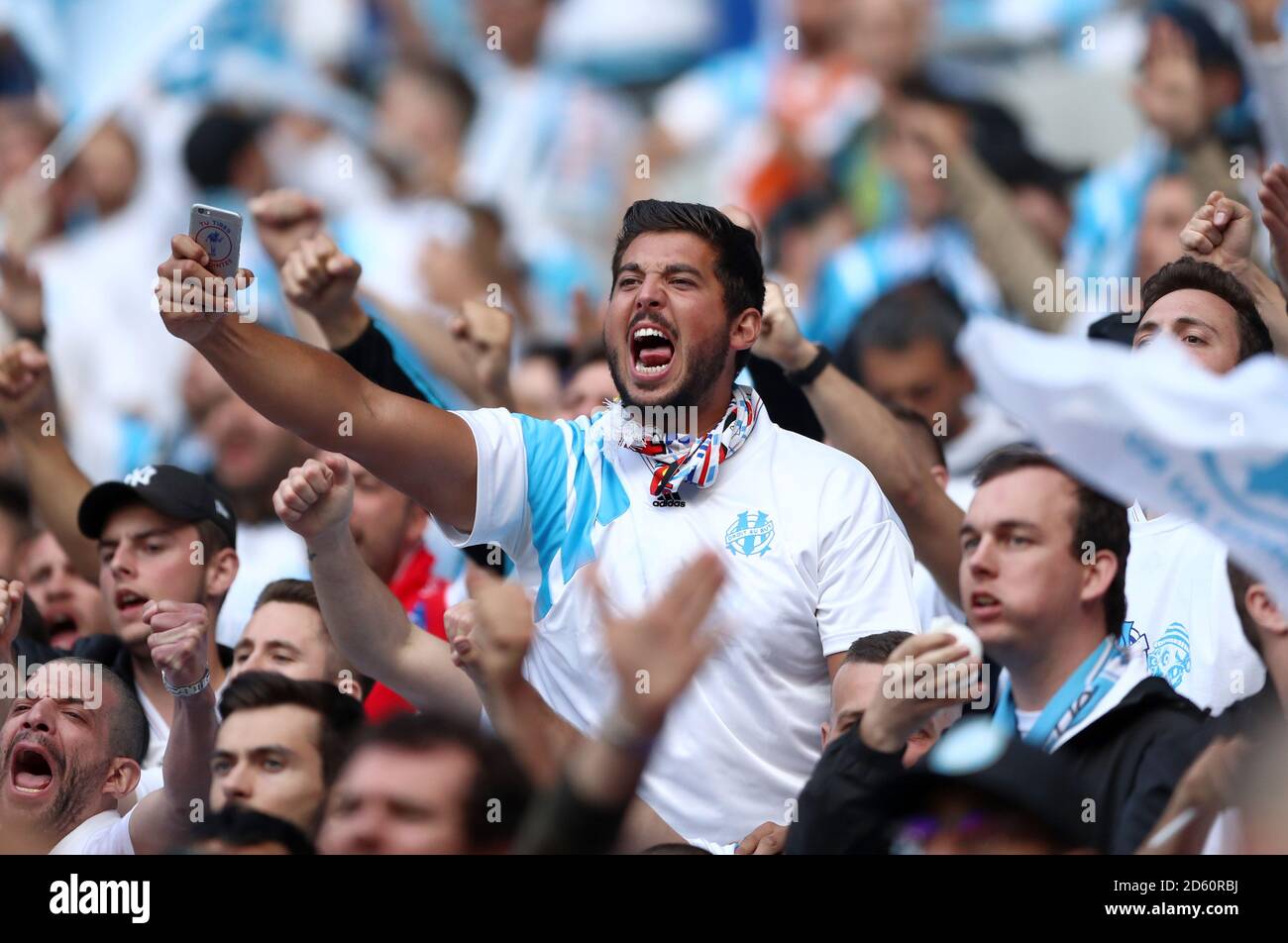 Marseille fans in the stands ahead of the match Stock Photo - Alamy
