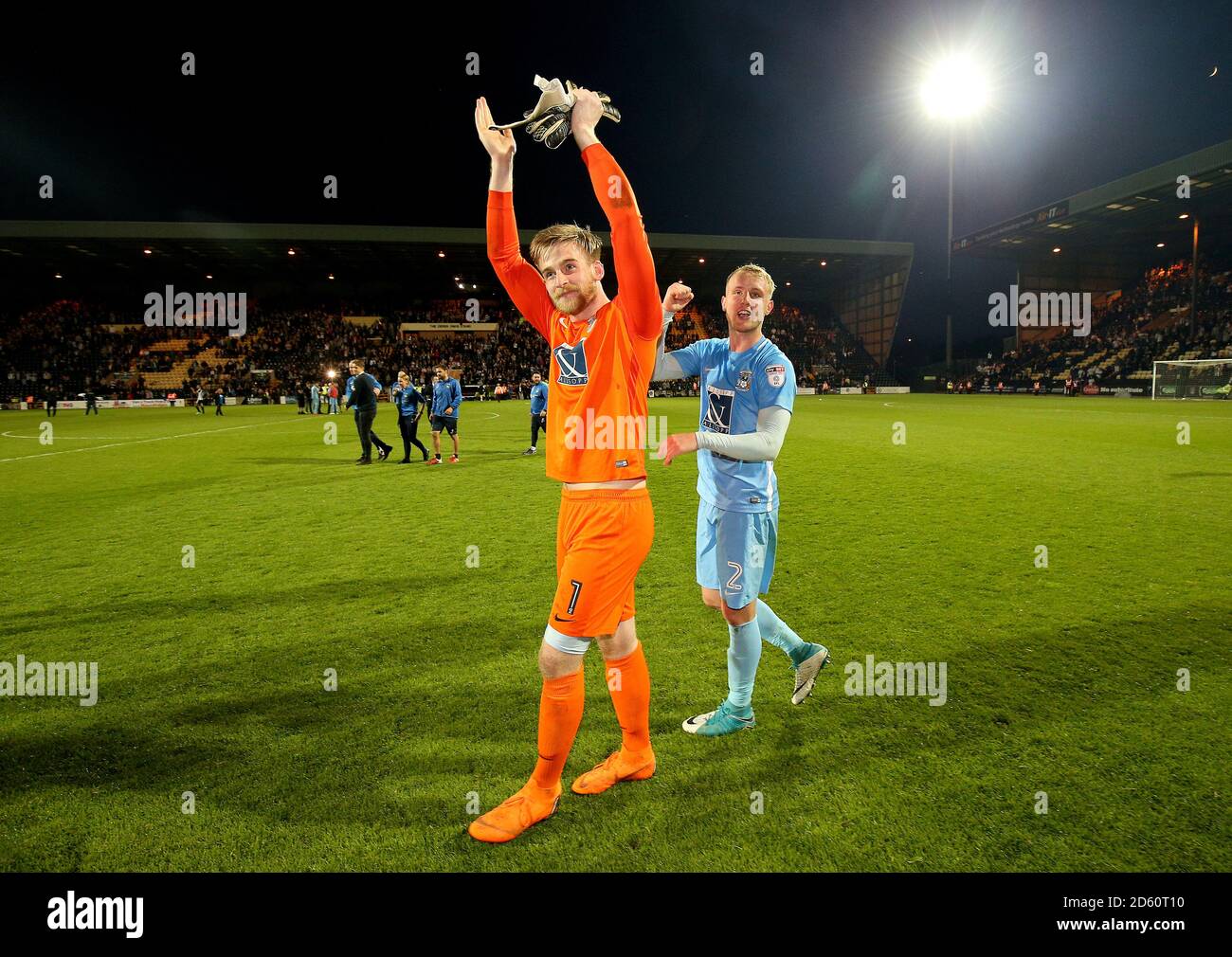 Coventry City goalkeeper Lee Burge (left) and Coventry City's Jack ...