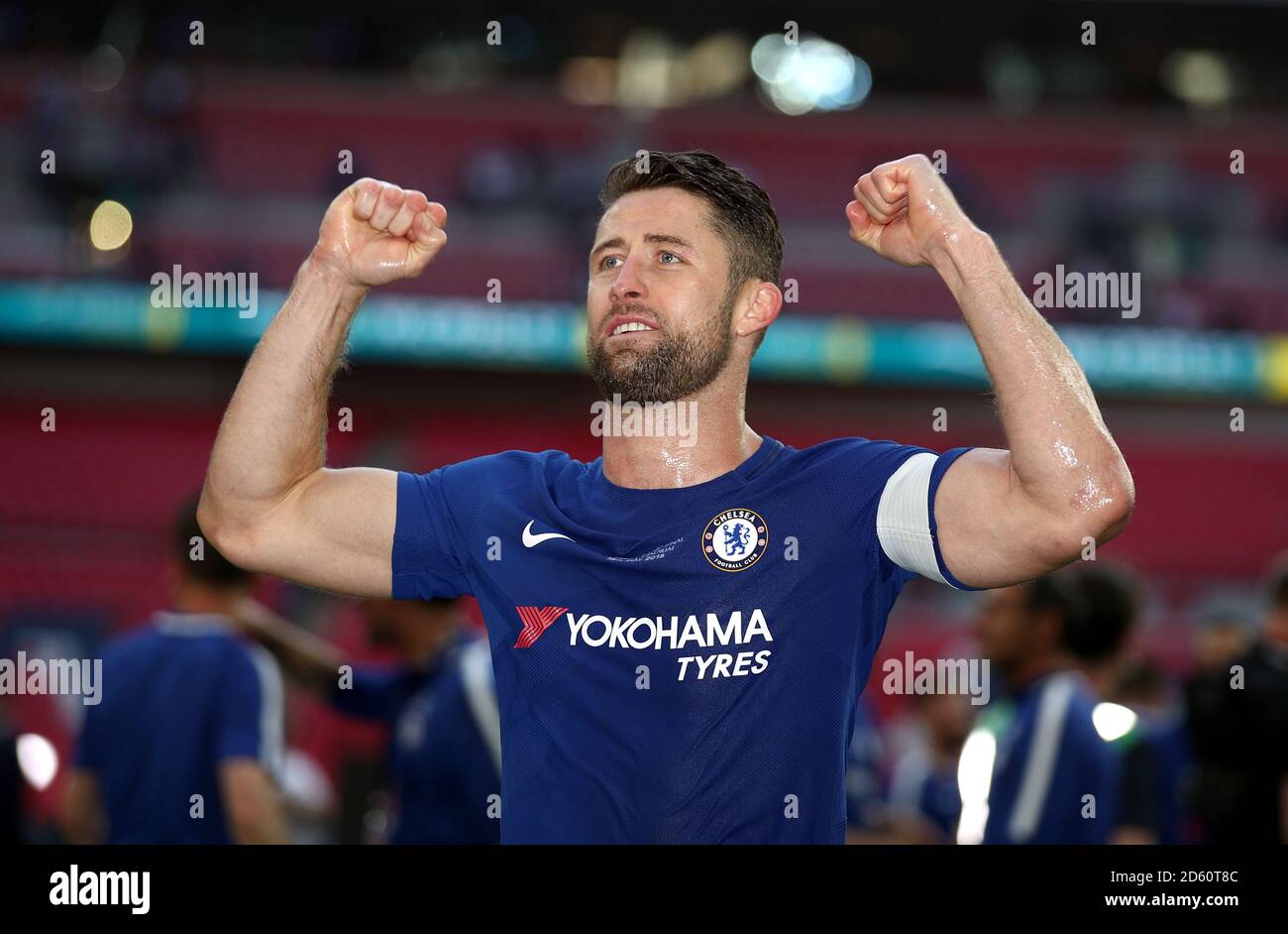Chelseas gary cahill celebrates after the game hi-res stock photography ...