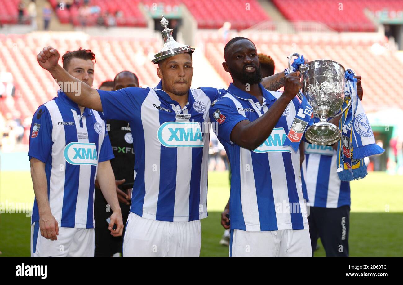 Thatcham Town's Harrison Bayley (left) and Baboucarr Jarra celebrate ...