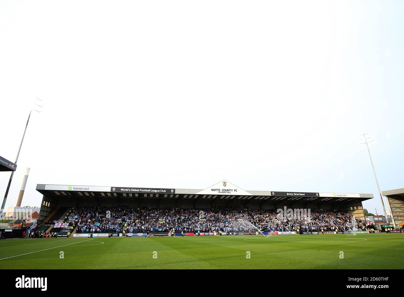 A view of Coventry City fans in the Jimmy Sirrel Stand at Meadow Lane ...
