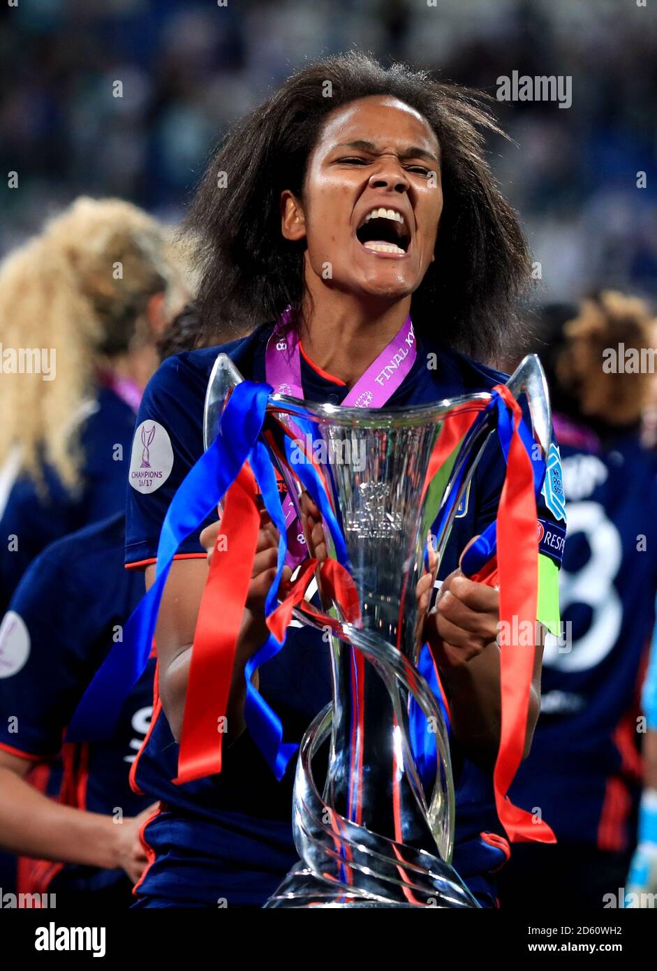 Olympic Lyonnais' Captain Wendie Renard celebrates after winning the ... Olympic Lyonnais' Captain Wendie Renard celebrates after winning the ...