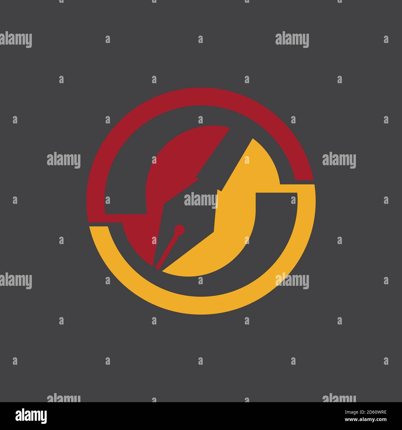 new simple combination circle with pen pencil education logo design ...