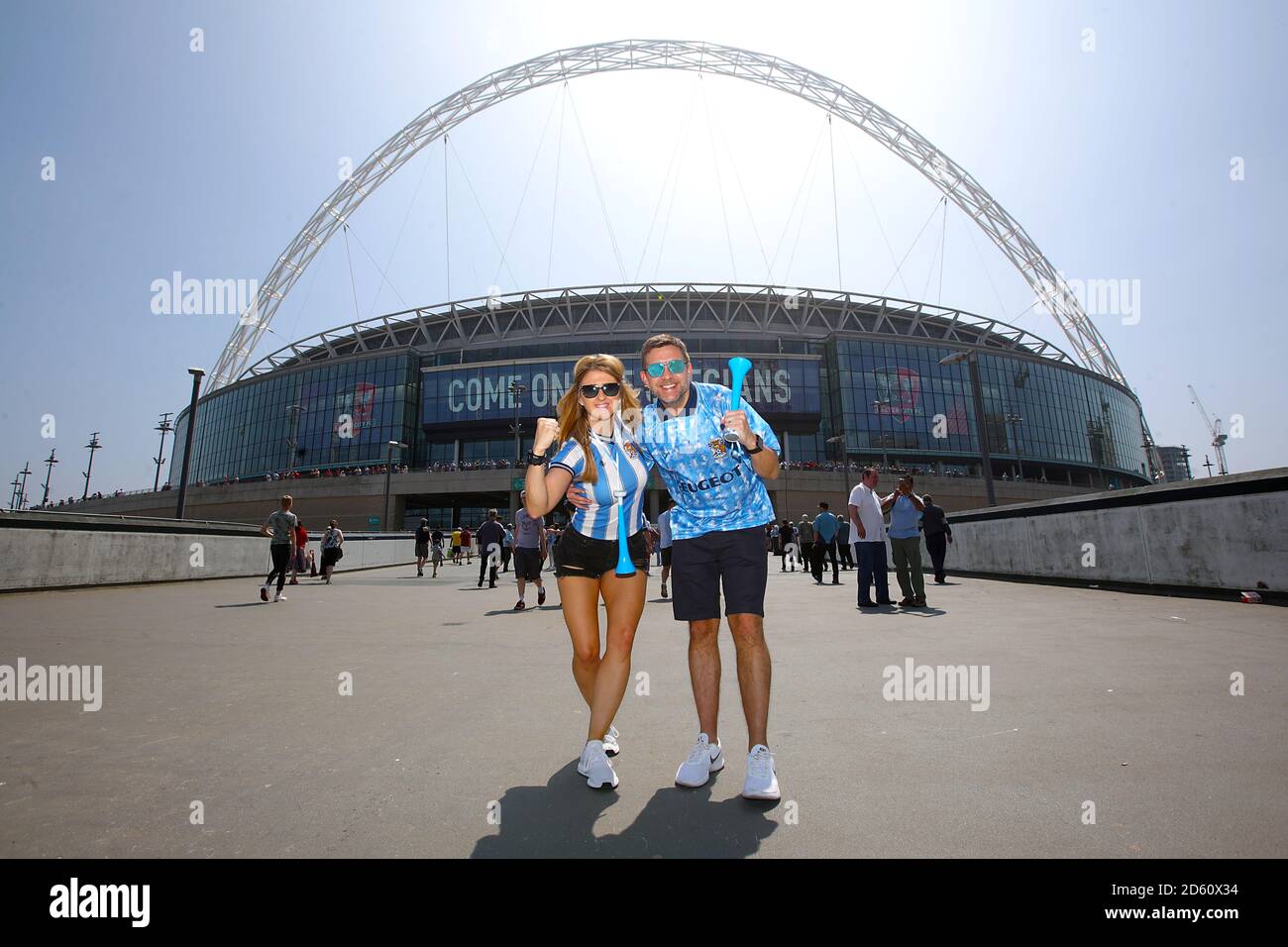 Coventry City fans on Wembley Way ahead of the match Stock Photo - Alamy