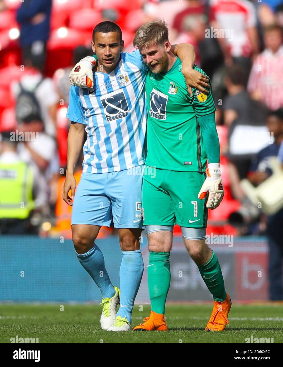 Coventry City's Rod McDonald (left) and Coventry City goakeeper Lee ...
