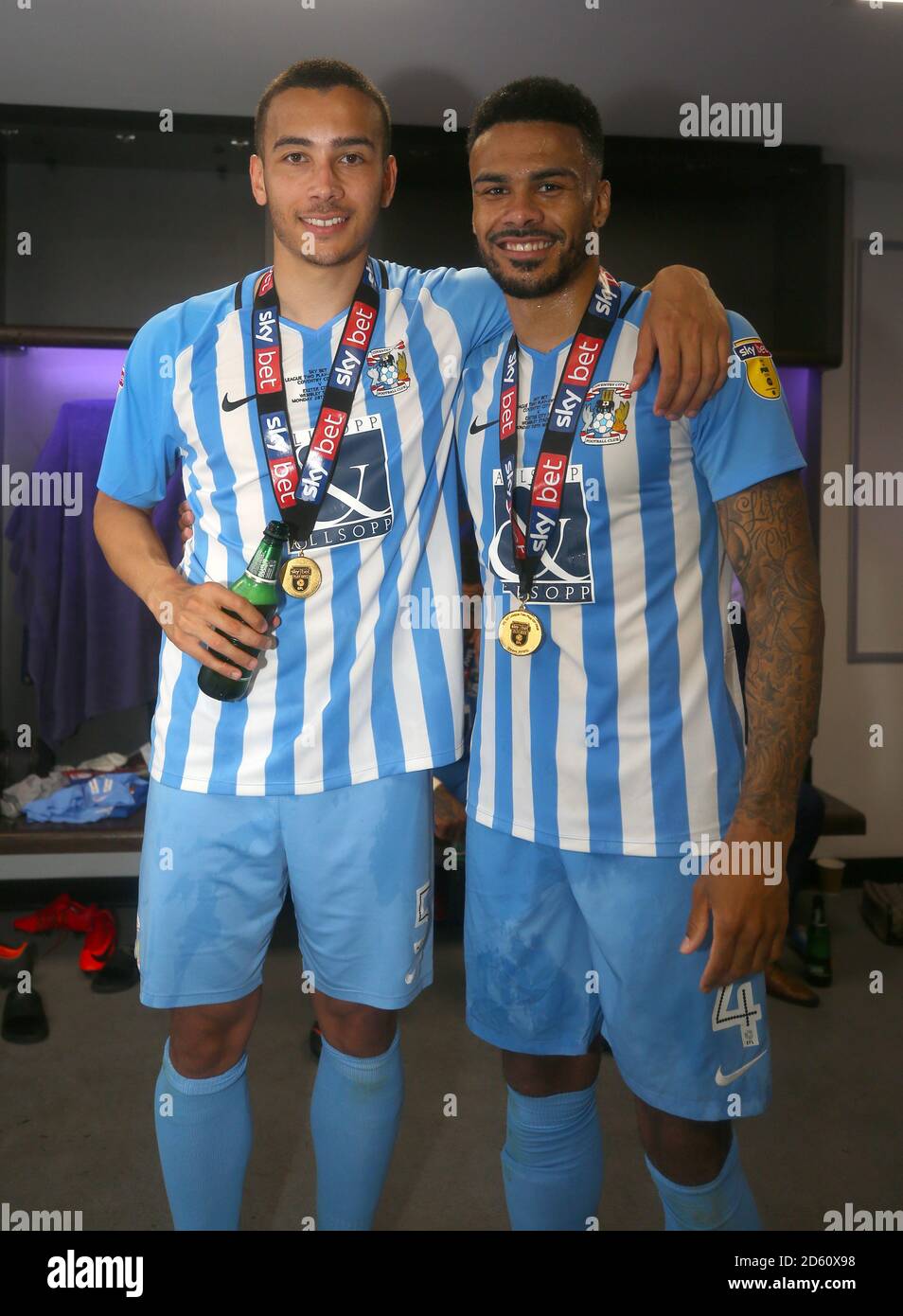 Coventry City's Rod McDonald (left) and Jordan Willis celebrate in the ...