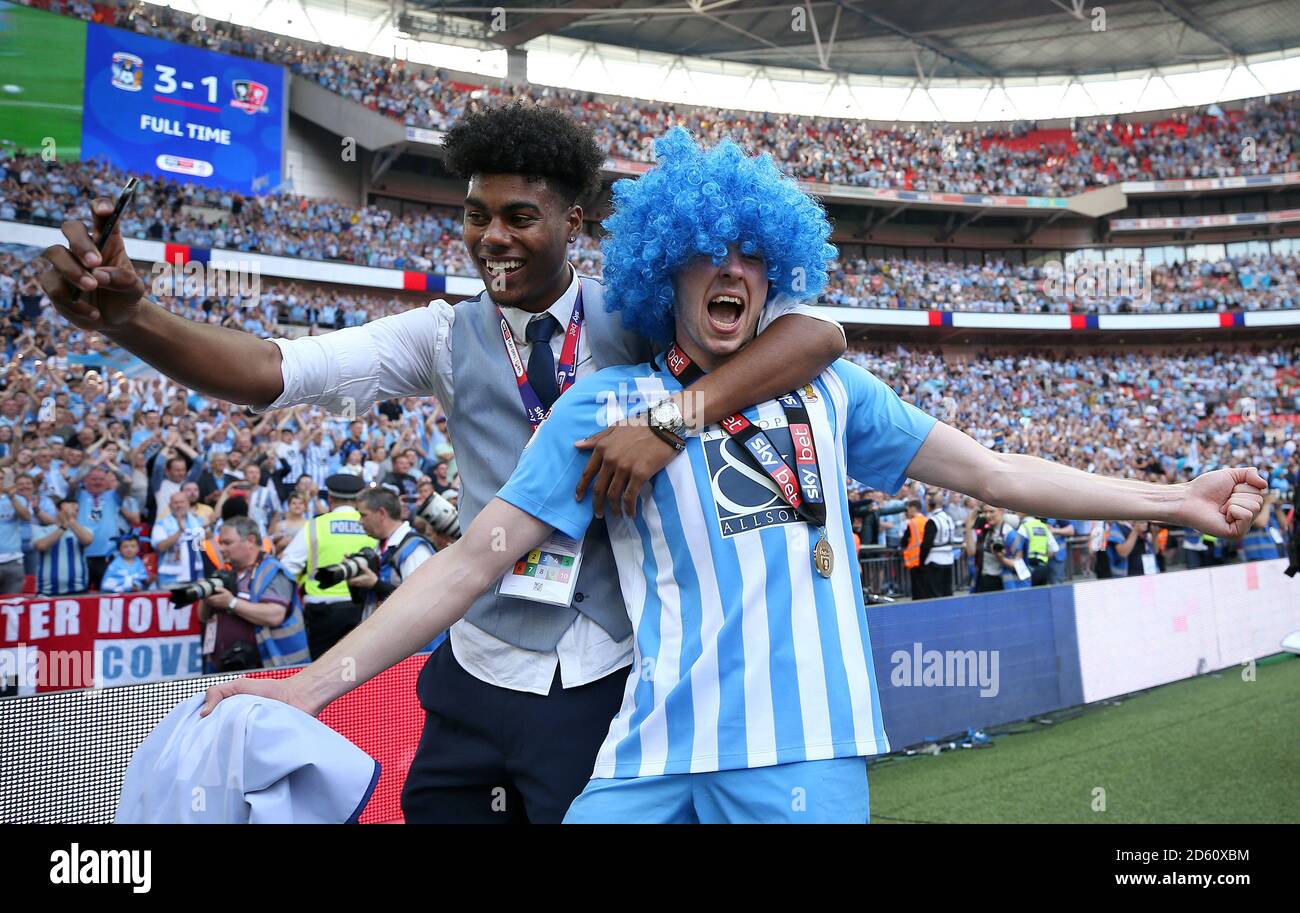 Coventry City goalkeeper Corey Addai (left) and Jordan Shipley ...