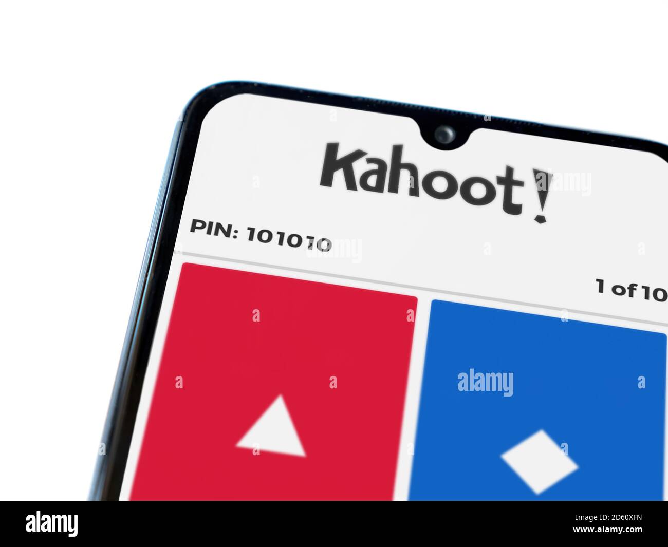 Lod, Israel - July 8, 2020: Kahoot! app launch screen with logo on the ...