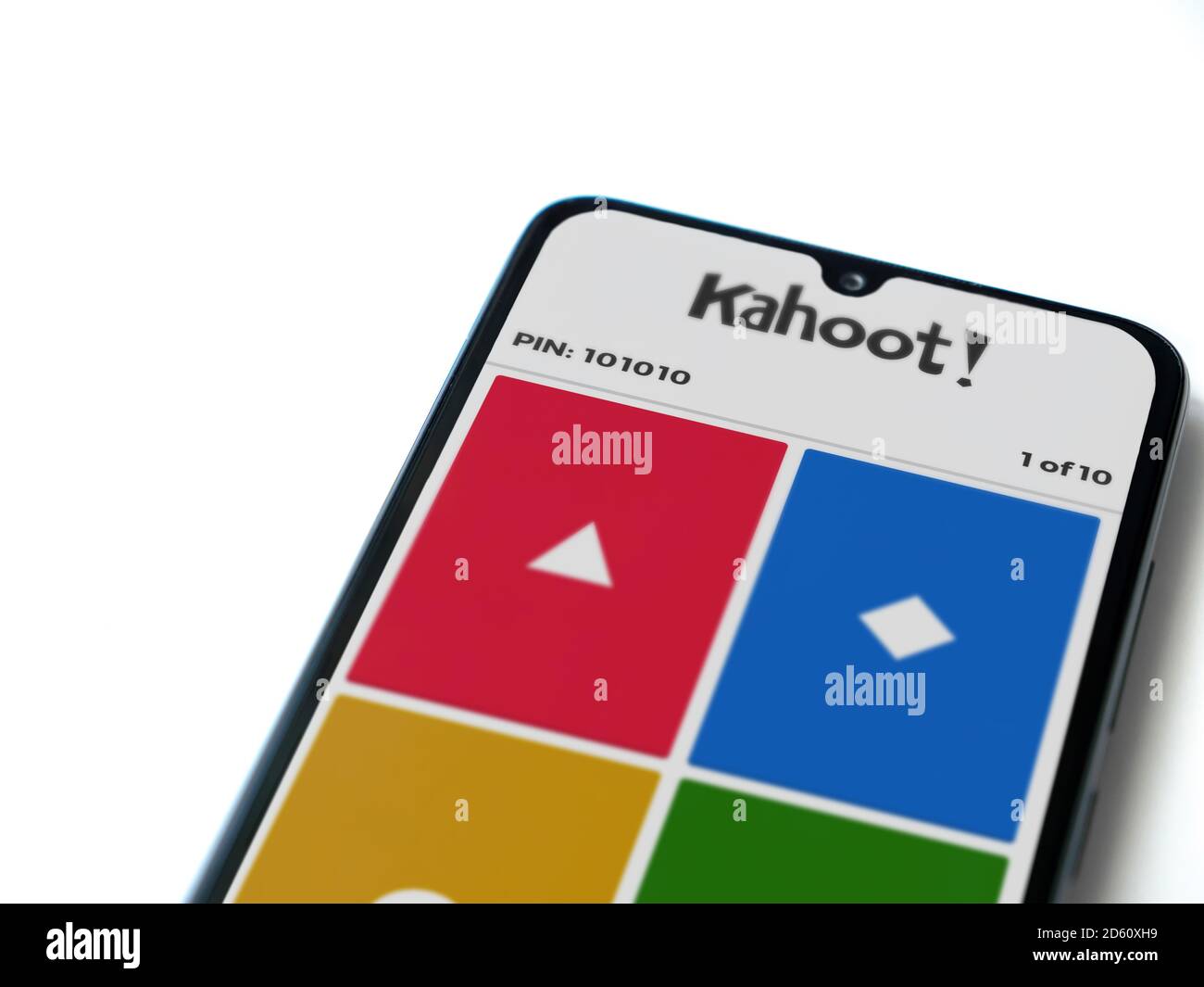 Lod, Israel - July 8, 2020: Kahoot! app launch screen with logo on the ...