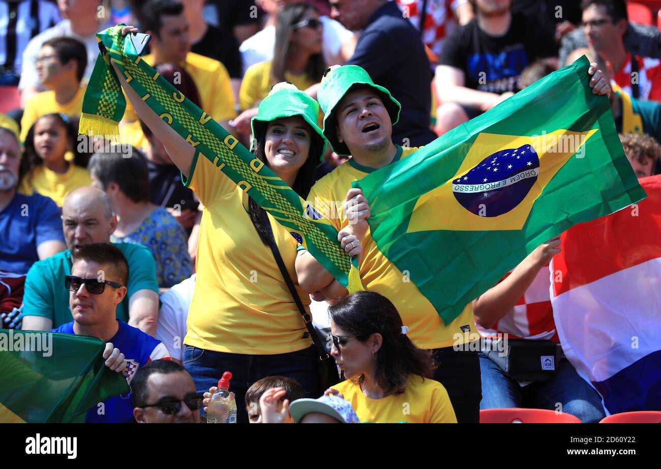 Brazil fans show support hi-res stock photography and images - Alamy