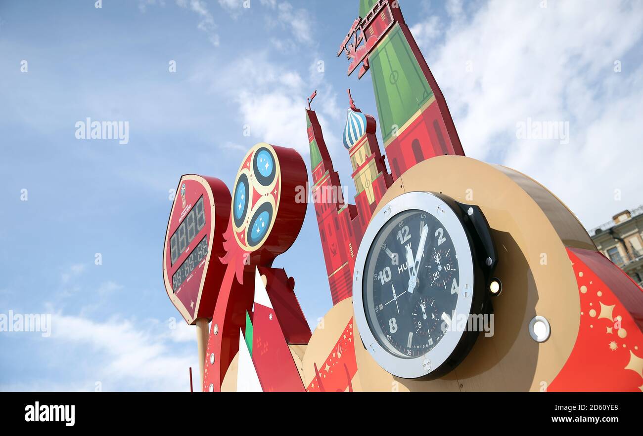 The Fifa World Cup 2018 clock in Moscow, Russia Stock Photo - Alamy