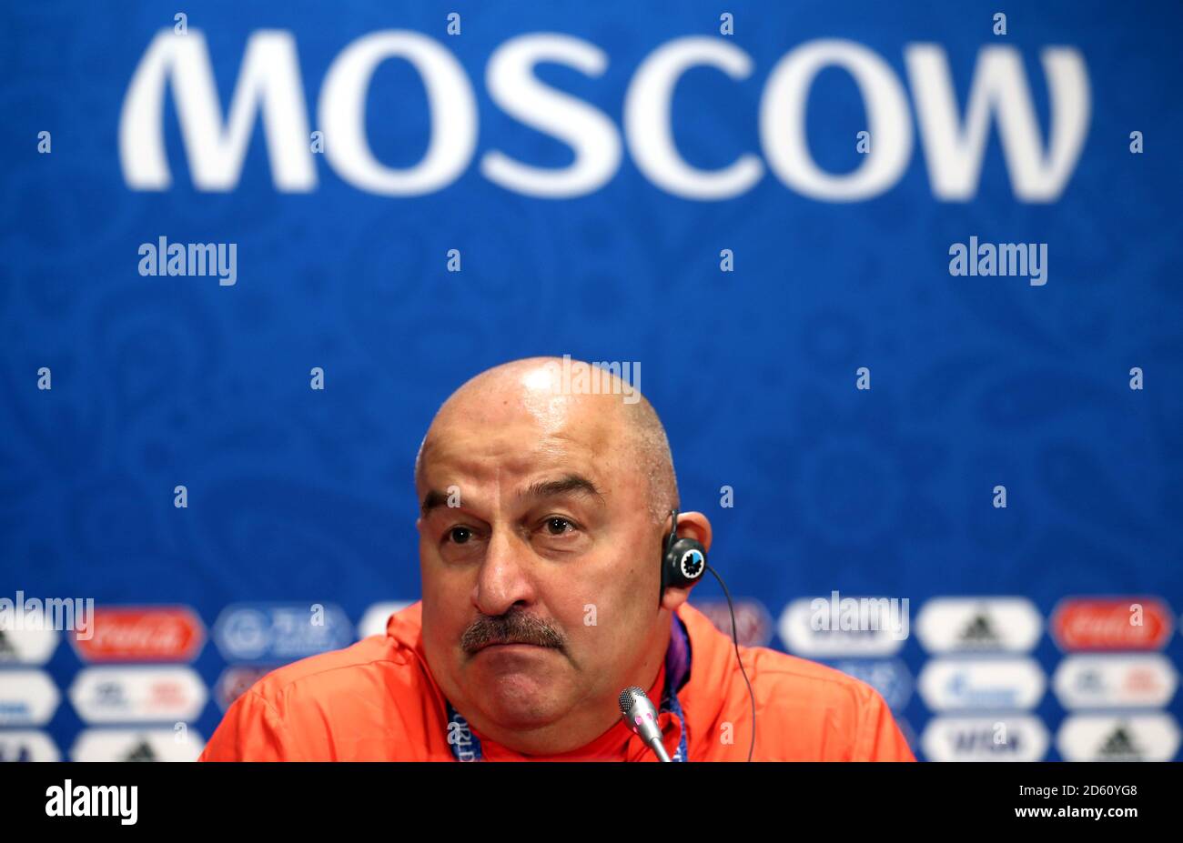 Russia manager Stanislav Cherchesov during a press conference inside ...