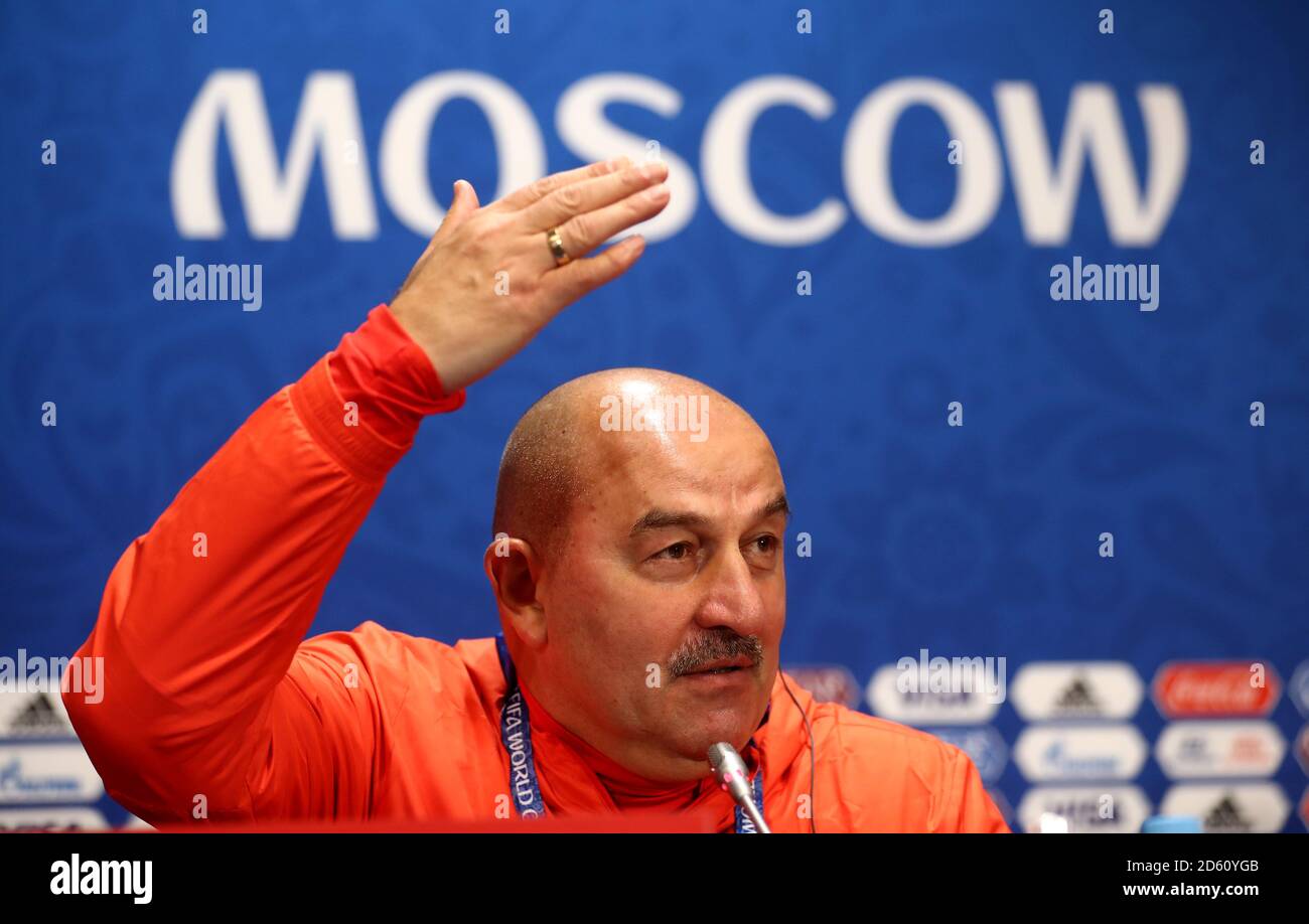 Russia manager Stanislav Cherchesov during a press conference inside ...