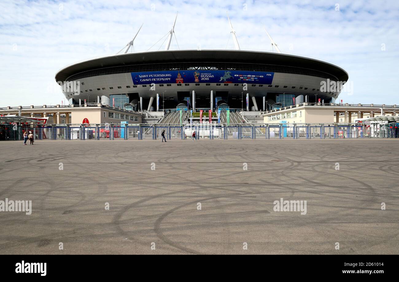 A general view of St Petersburg Stadium before the match begins Stock ...