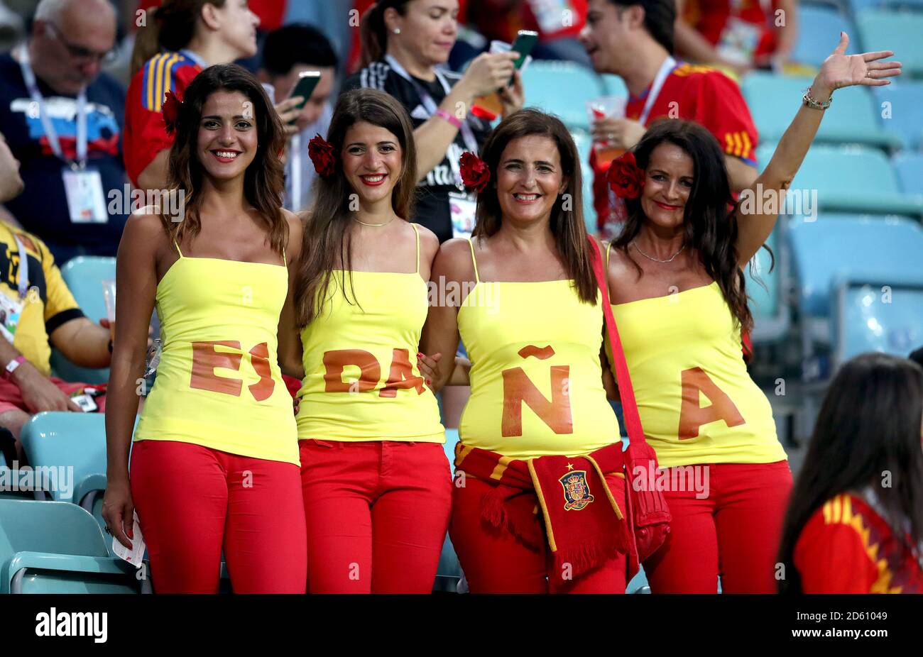 Spain fans in the stands Stock Photo - Alamy