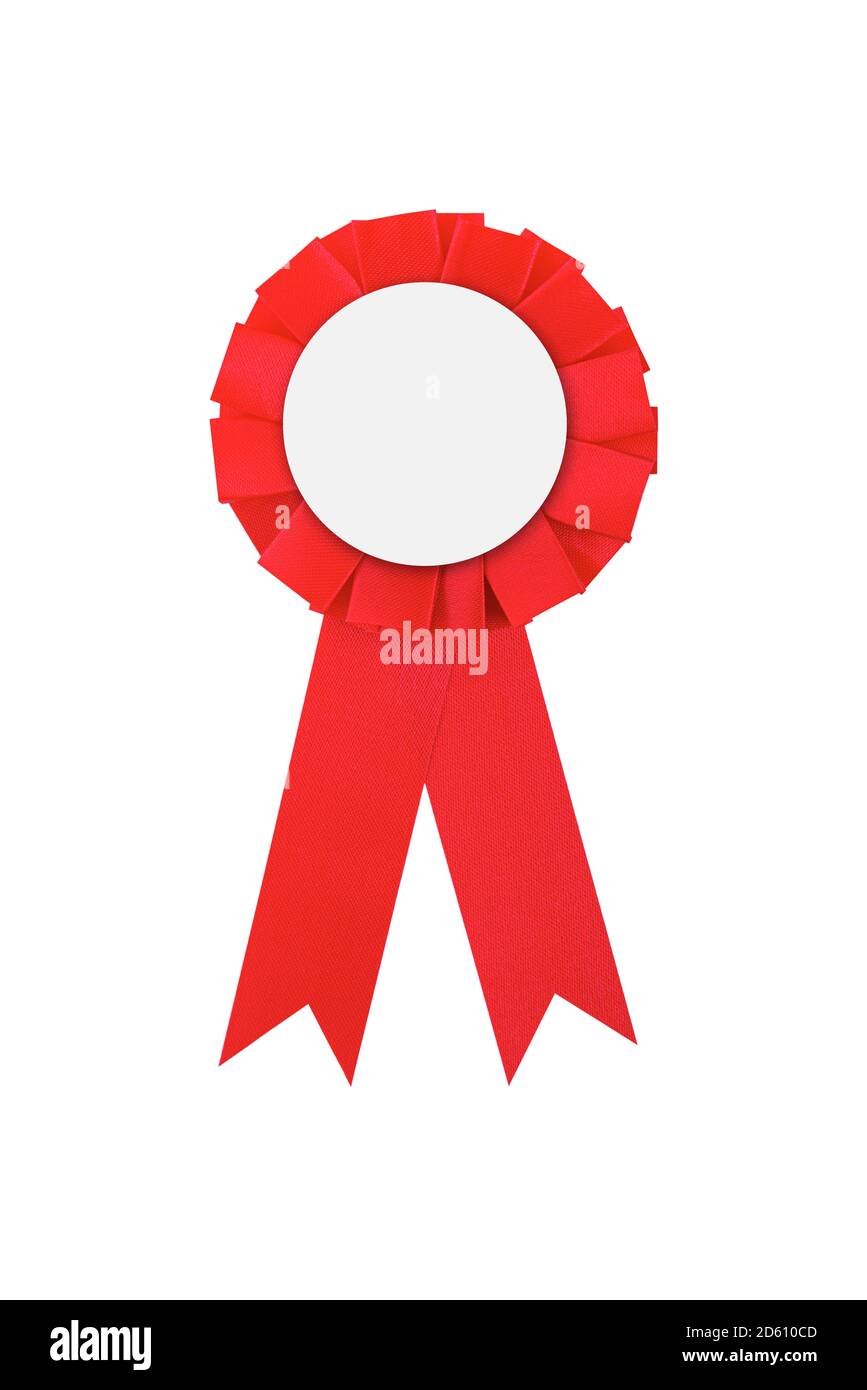 Red bow or badge is isolated Stock Photo - Alamy